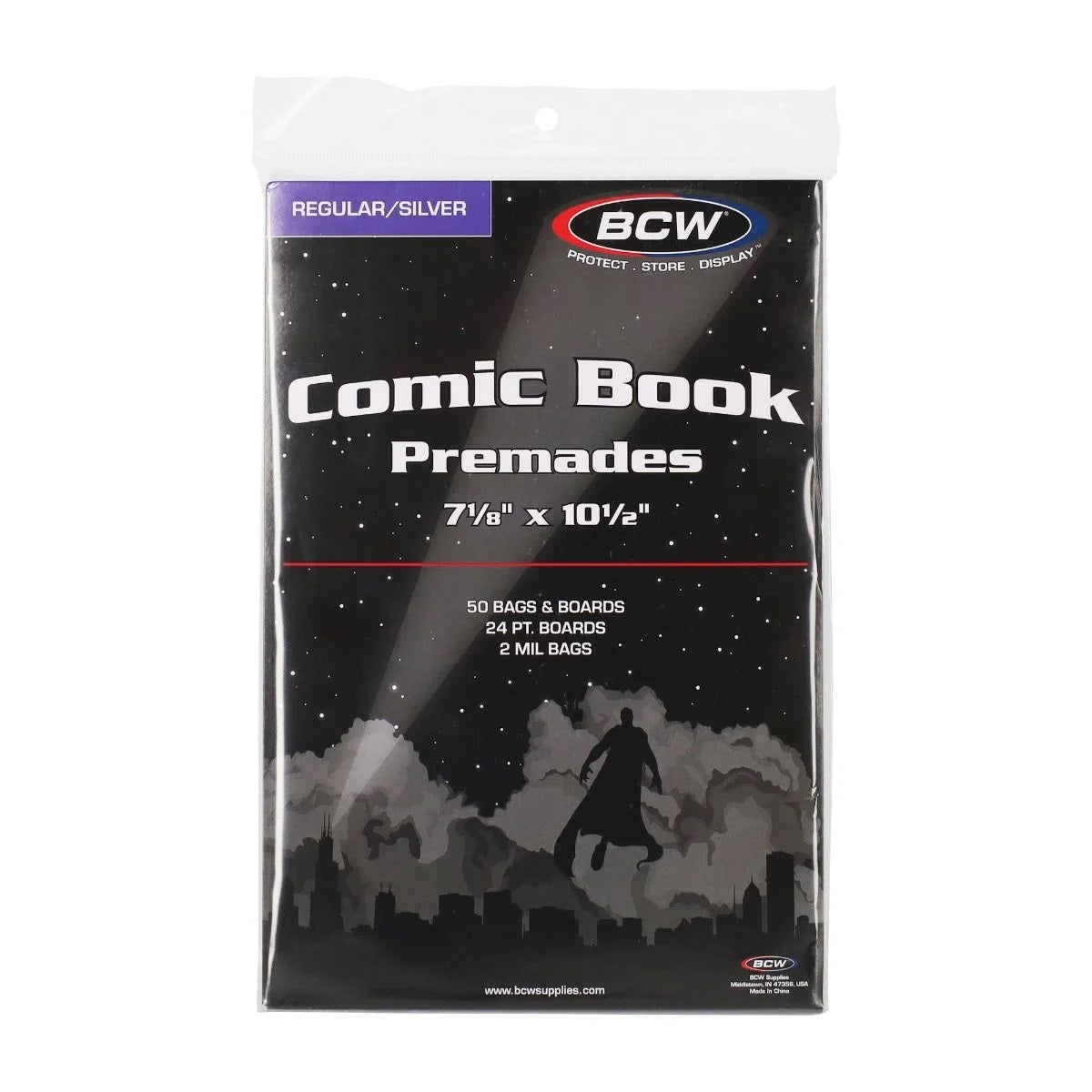 BCW Premade Silver Comic Bag and Board - Pack of 50 | Green Rock Comics