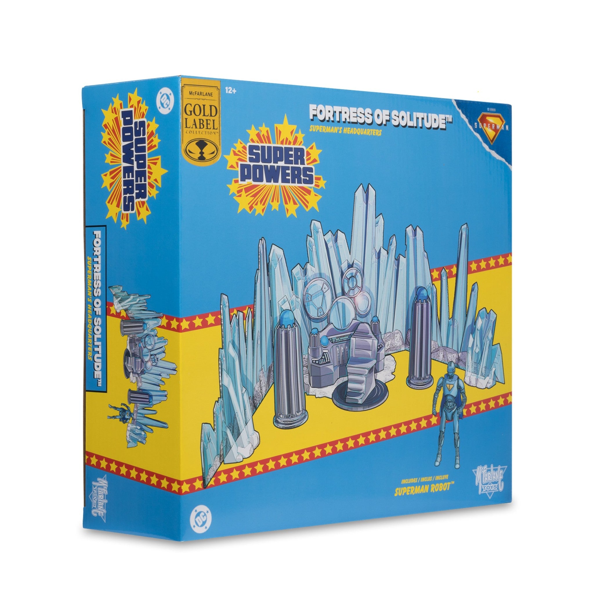 Super Powers Supermans Headquarters Fortress of Solitude & Robot Gold ...