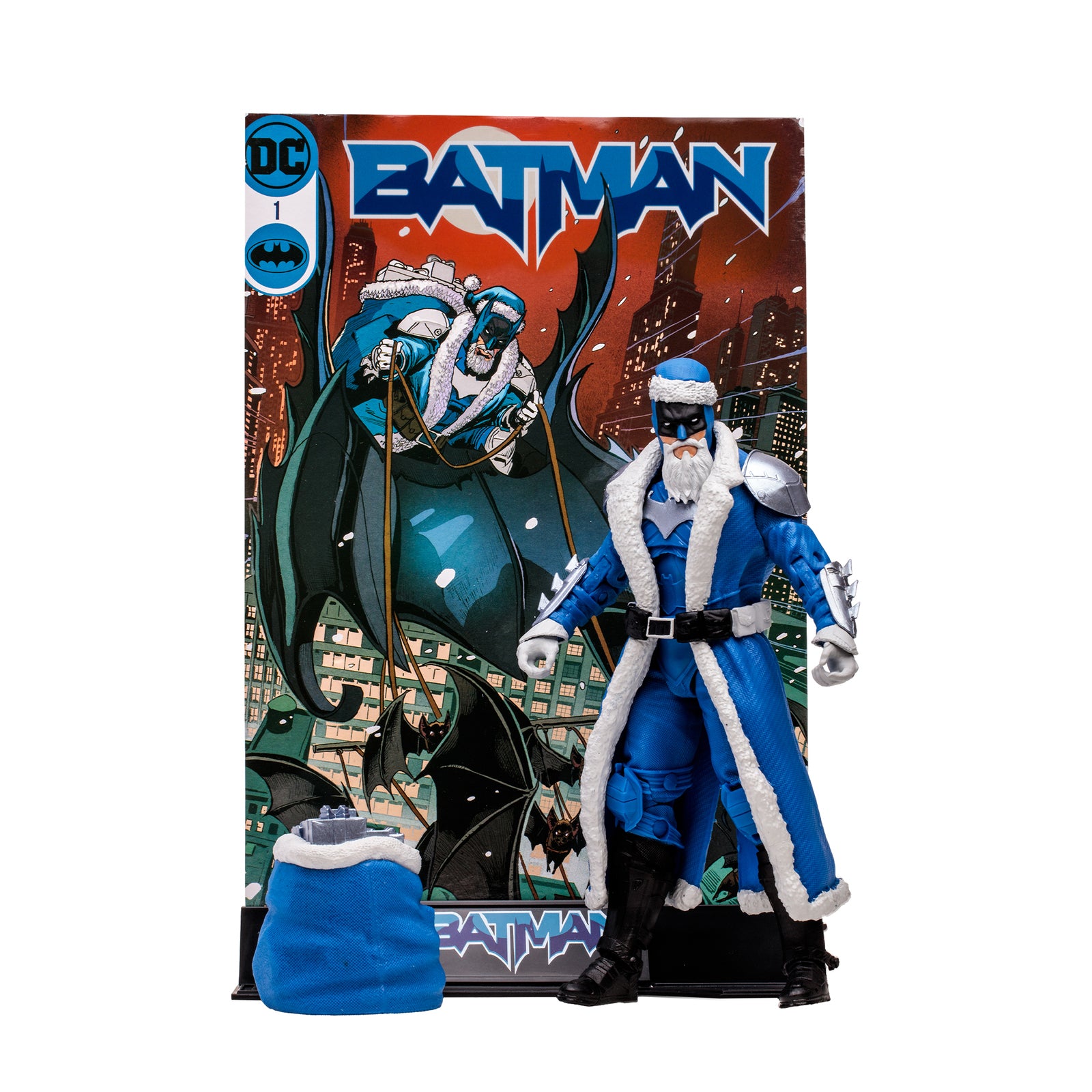 DC Multiverse Batman Santa Blue Version Gold Label - McFarlane Toys ...