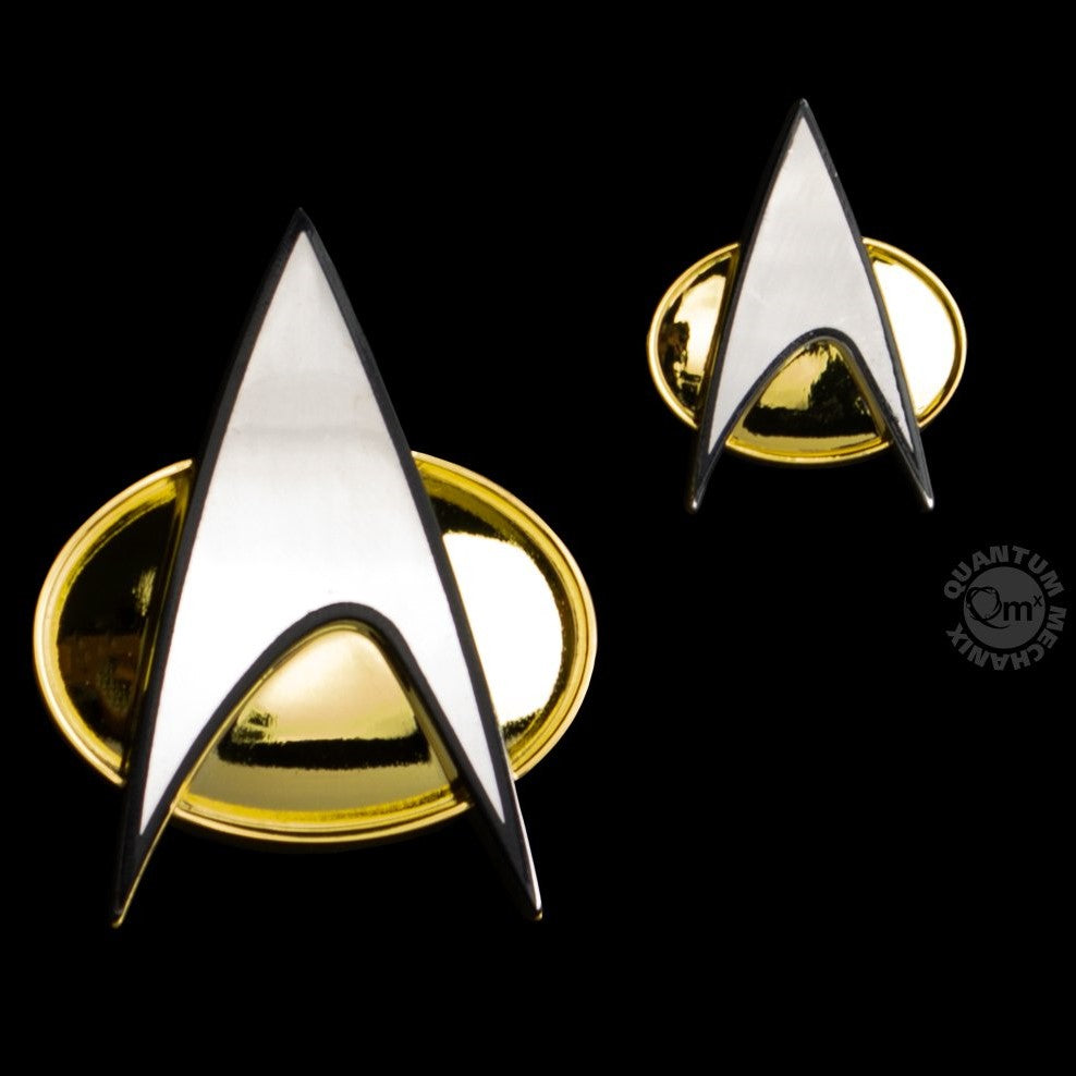 Star Trek Next Generation TNG Communicator Badge and Pin Set - Quantum ...